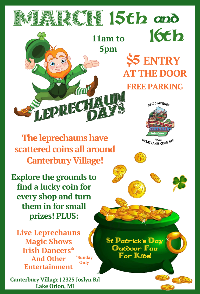 Leprechaun Days – Canterbury Village – Lake Orion