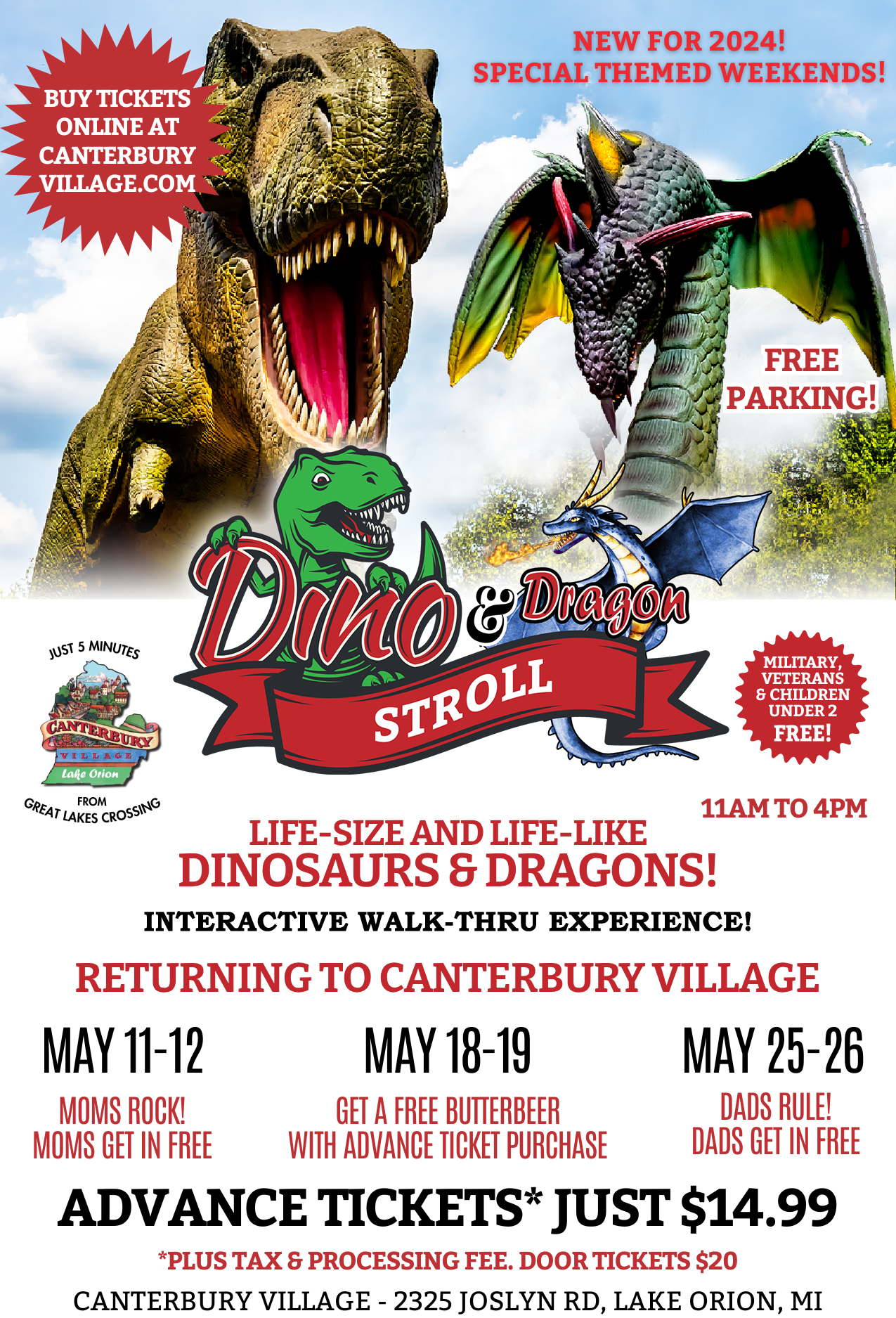 Dino & Dragon Stroll – Canterbury Village – Lake Orion Dino & Dragon Stroll – Canterbury Village – Lake Orion