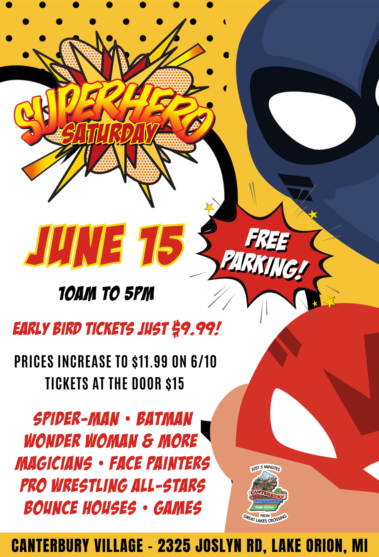 Superhero Saturday – Canterbury Village – Lake Orion