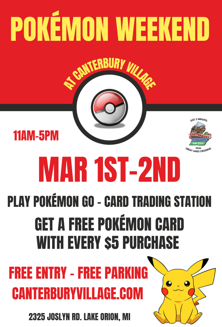 Pokémon Weekend – Canterbury Village – Lake Orion