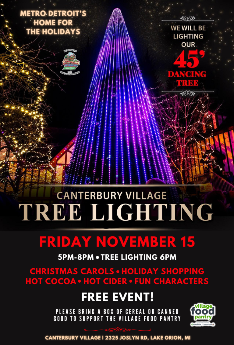 Tree Lighting 2024 – Canterbury Village – Lake Orion