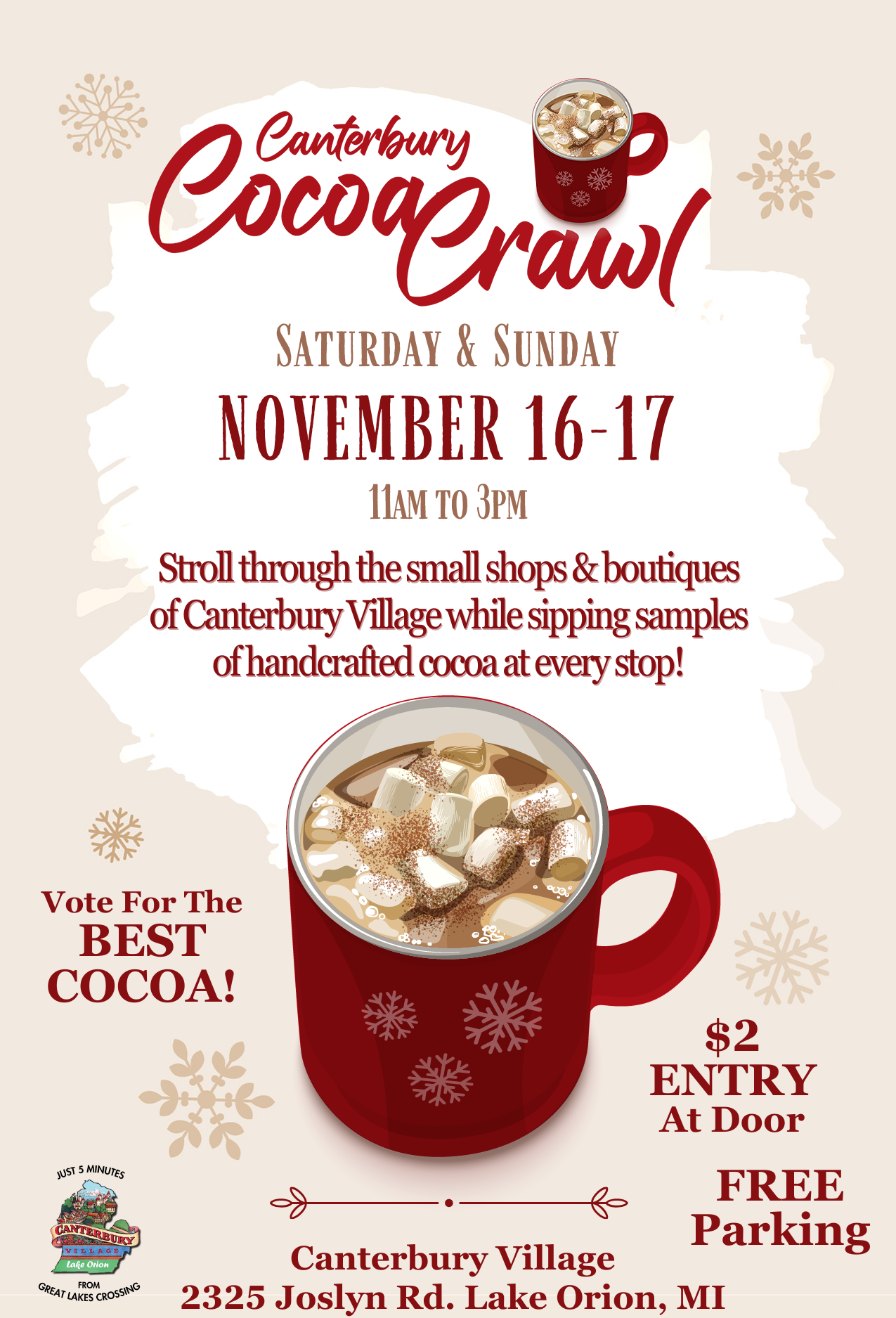 Canterbury Cocoa Crawl – Canterbury Village – Lake Orion