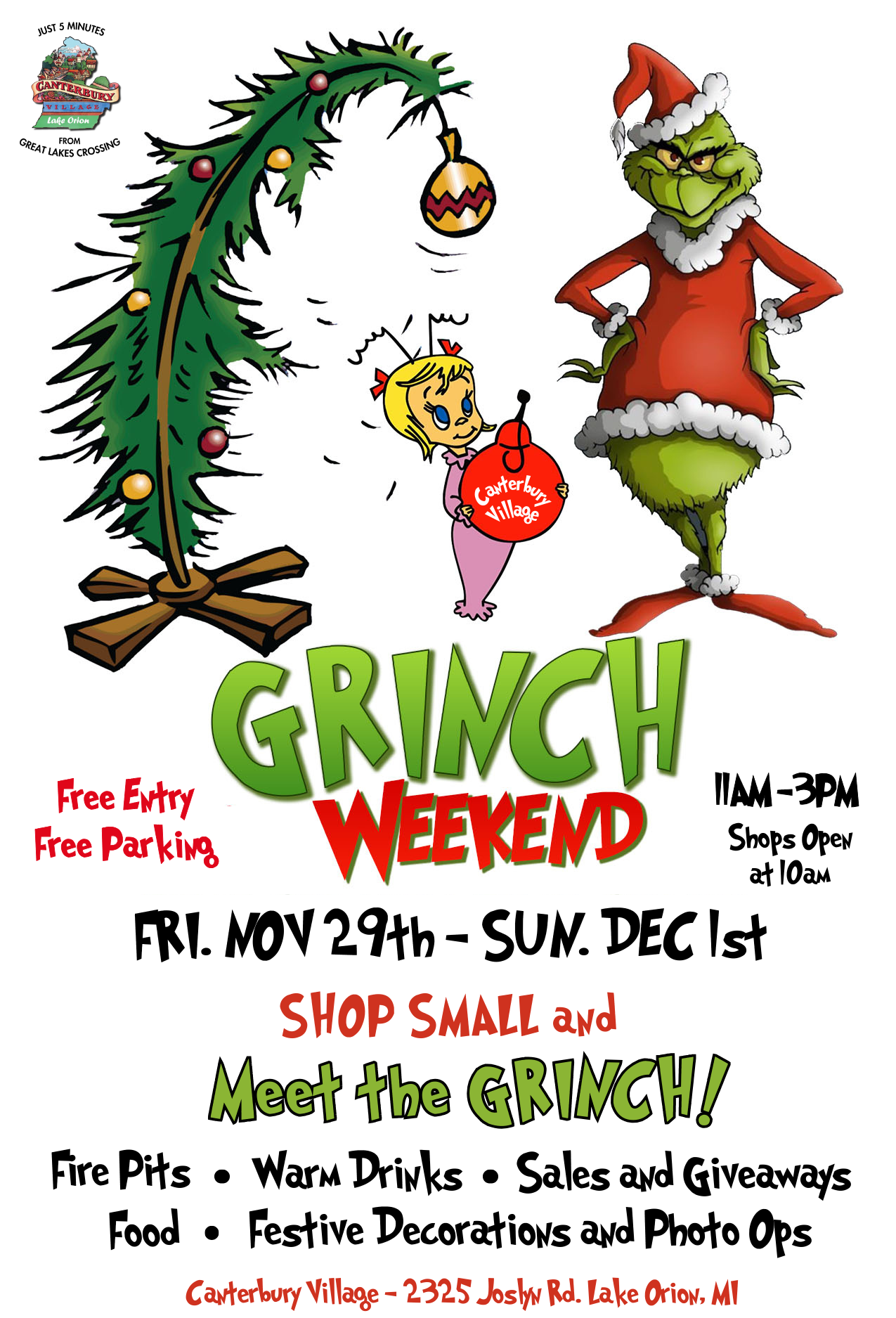 Grinch Weekend – Canterbury Village – Lake Orion