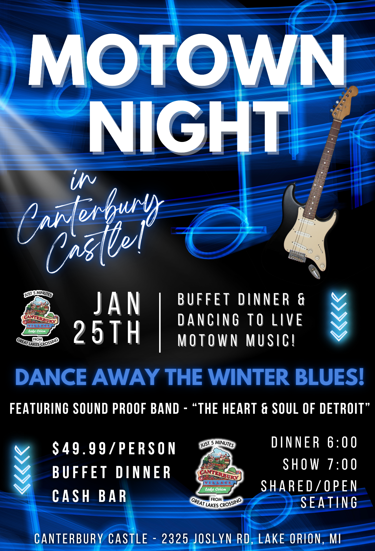 Motown Night in Canterbury Castle – Canterbury Village – Lake Orion