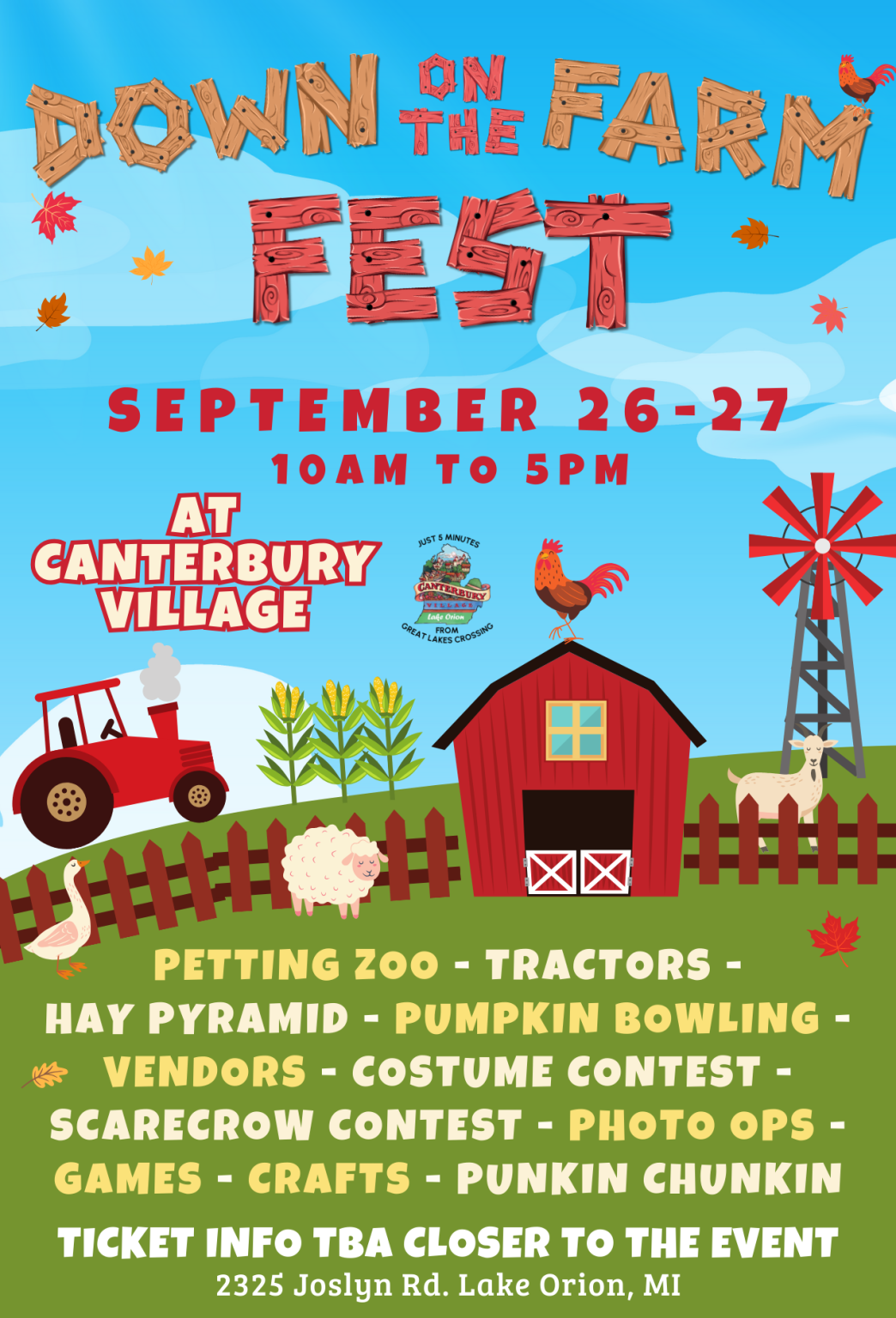 Down on the Farm Fest – Canterbury Village – Lake Orion
